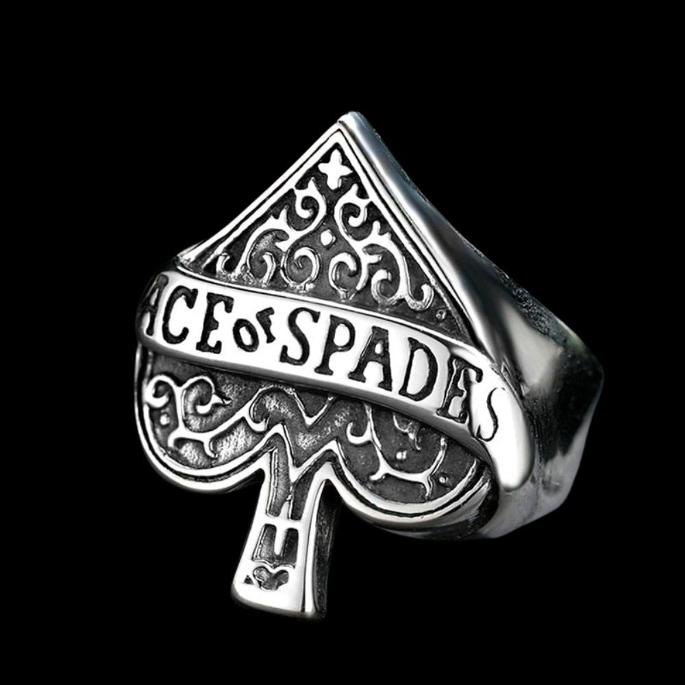 Ace Of Spades Ring | Stainless Steel Gothic Jewelry | Chrome Cult