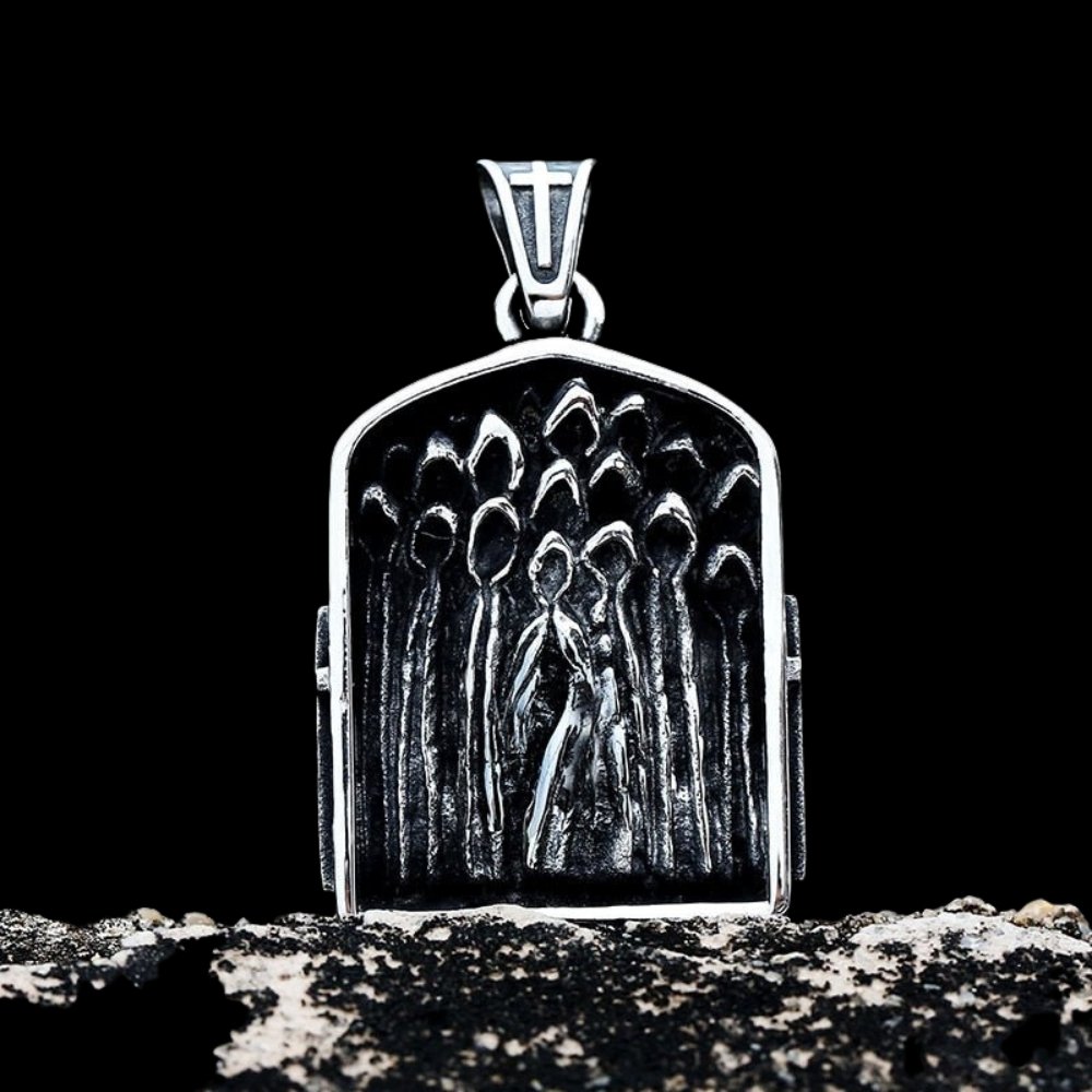 Cloaked Cult Cross Pendant | Stainless Steel Gothic Jewelry | Chrome Cult