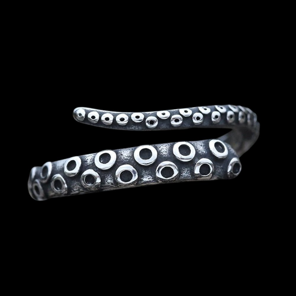 Octopus Tentacle Ring | Stainless Steel Gothic Jewelry | Chrome Cult