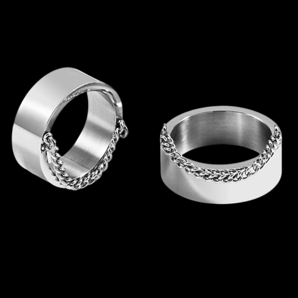 Silver Chain Ring | Stainless Steel Gothic Jewelry | Chrome Cult