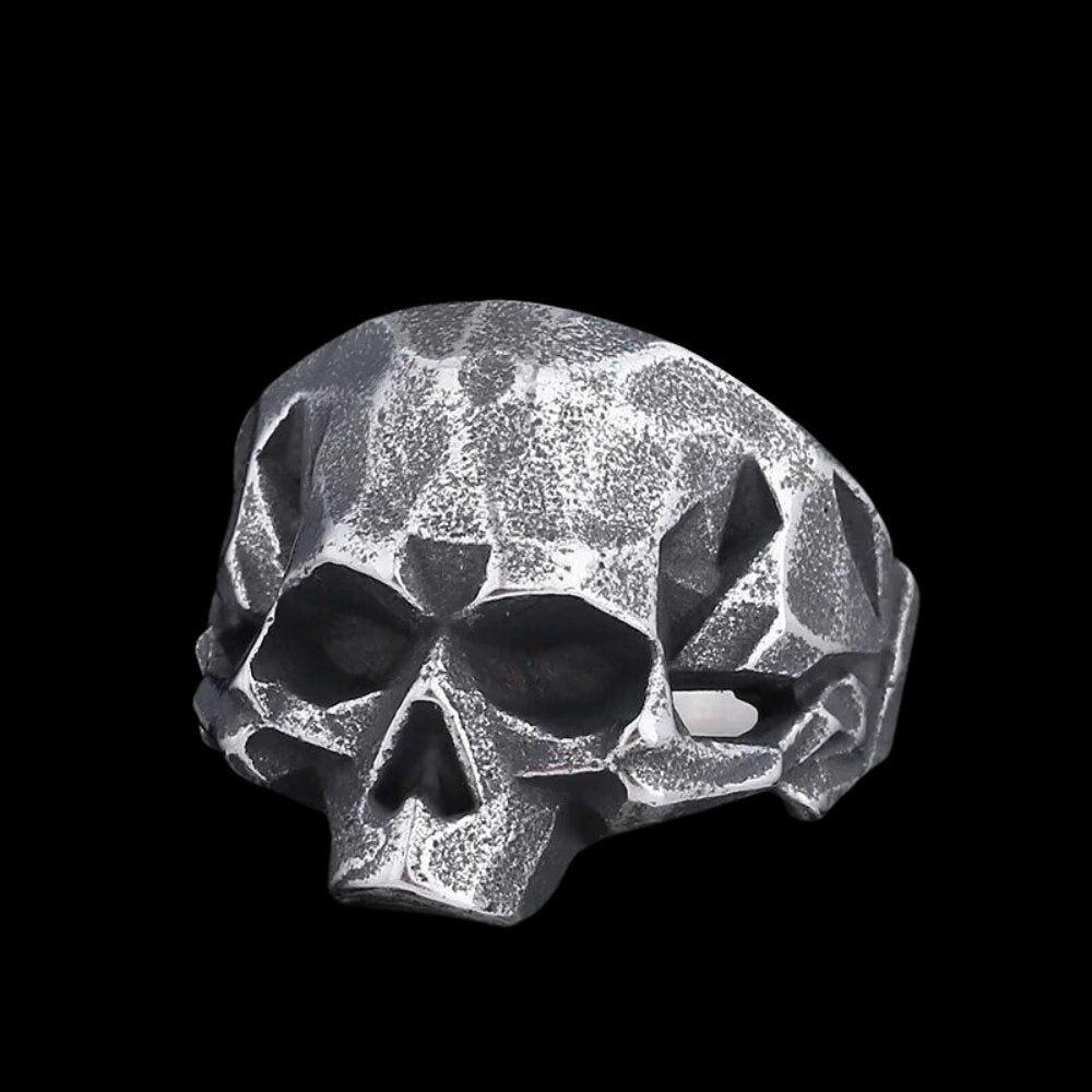 Stone Skull Ring | Stainless Steel Gothic Jewelry | Chrome Cult