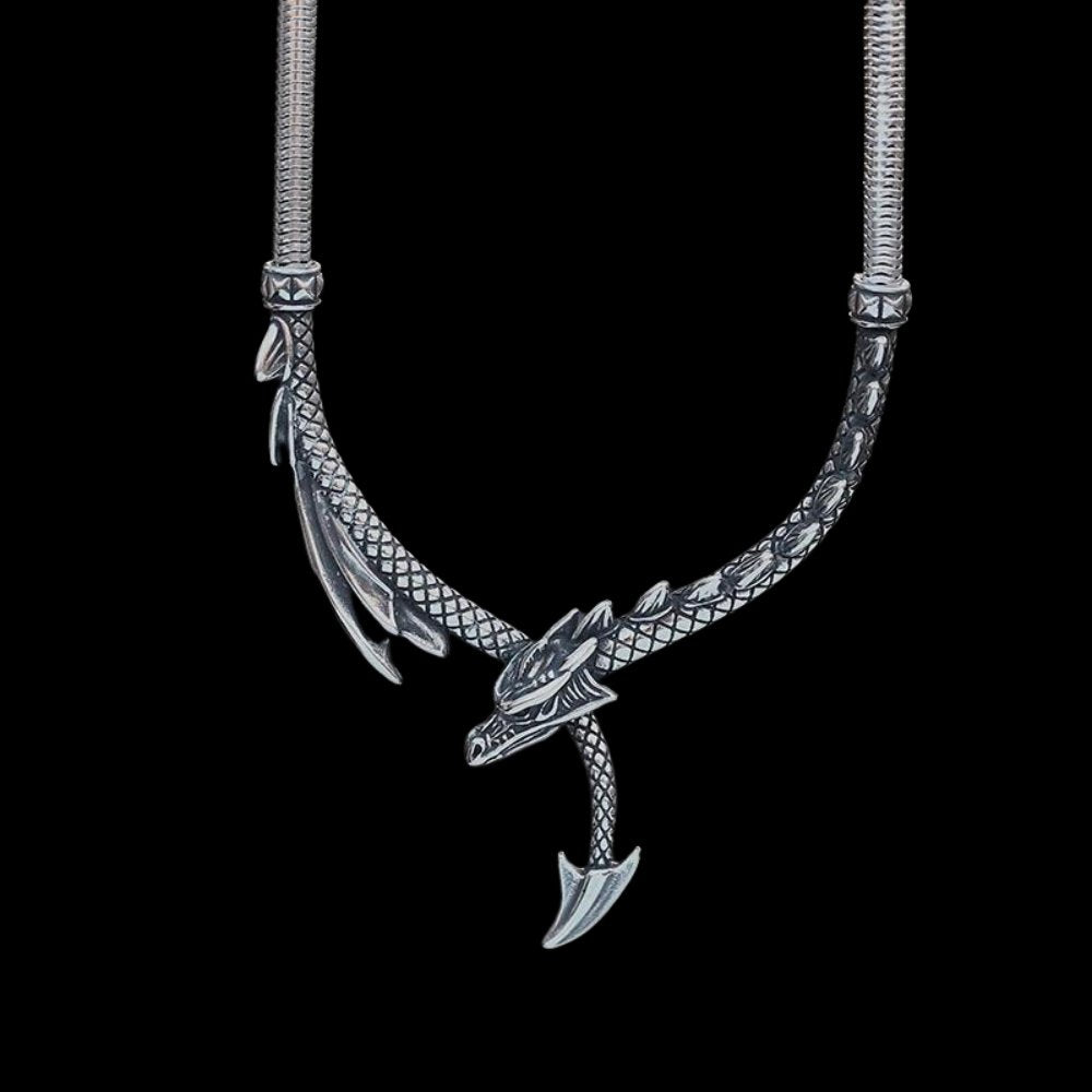 The Jabberwocky Dragon Chain | Stainless Steel Gothic Jewelry | Chrome Cult