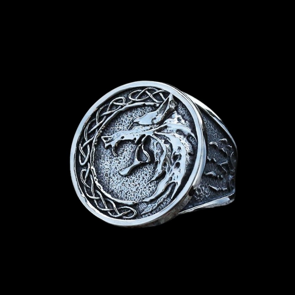 Witcher Wolf Viking Ring | Stainless Steel Gothic Jewelry | Chrome Cult